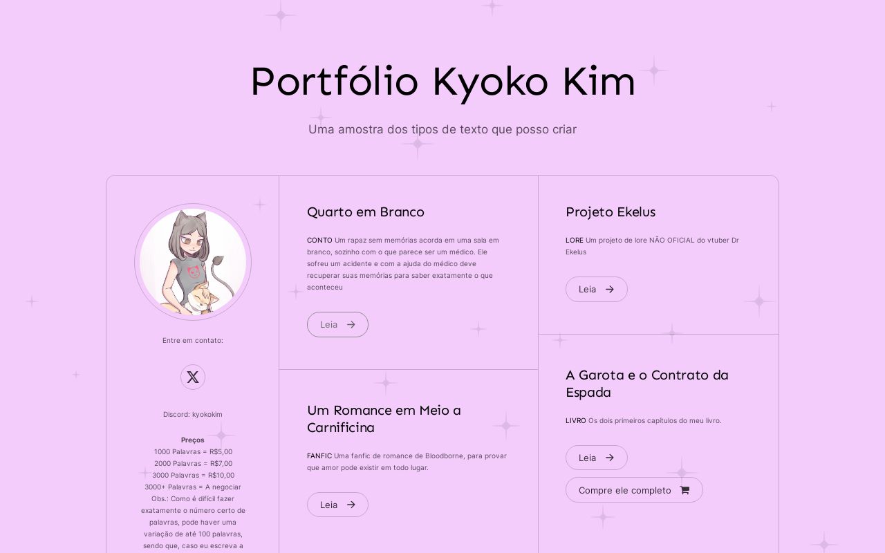 Portfólio escrito de Kyoko Kim